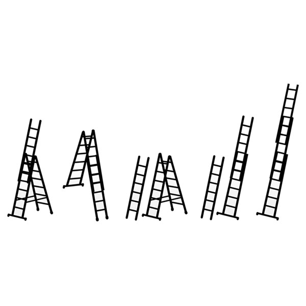 Zarges 41524 Skymaster Industrial Combination Ladder 3-Part 3 x 14 ...