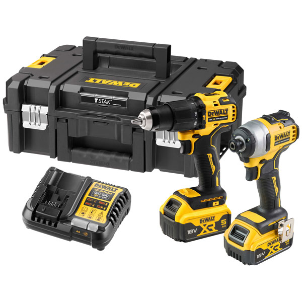 DEWALT DCK2062P2T-GB DCK2062P2T XR Brushless Twin Pack 18V 2 x 5.0Ah Li-ion | Rapid Electronics