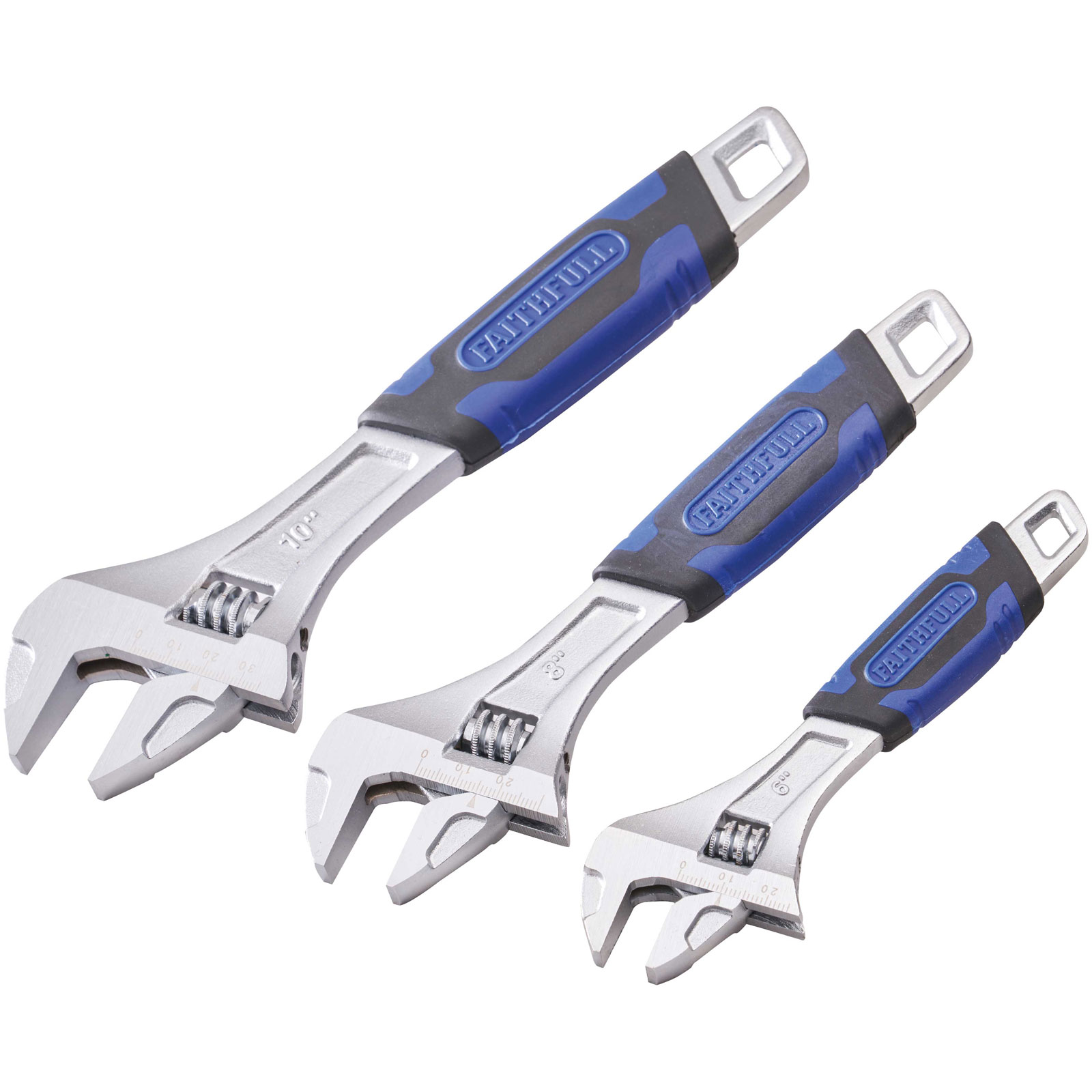 Faithfull FAIAS3PCA Adjustable Spanner Set, 3 Piece | Rapid Electronics