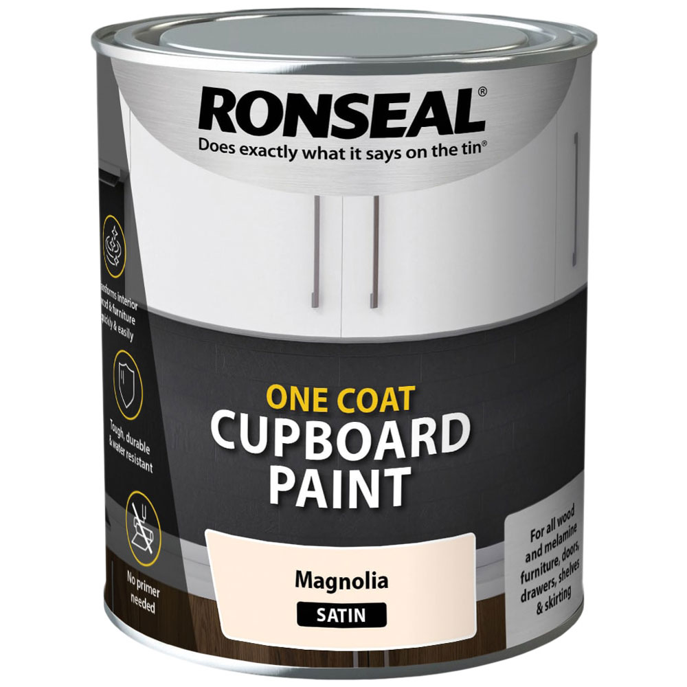 Ronseal 39372 One Coat Cupboard Paint Magnolia Satin 750ml | Rapid ...
